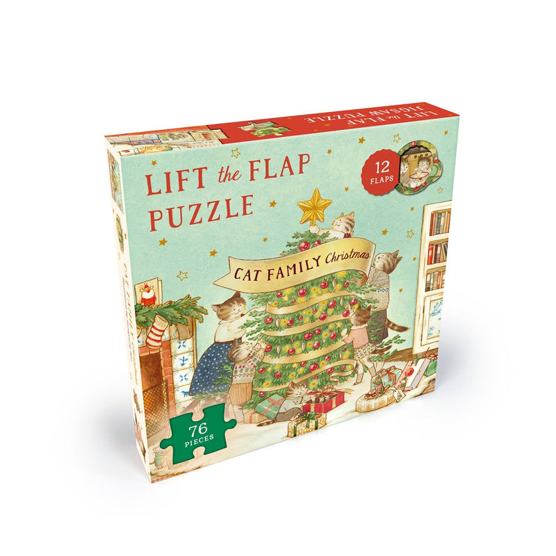 QUARTO - Cat Family Christmas Lift-the-Flap Puzzle – Happy Monkey Shop